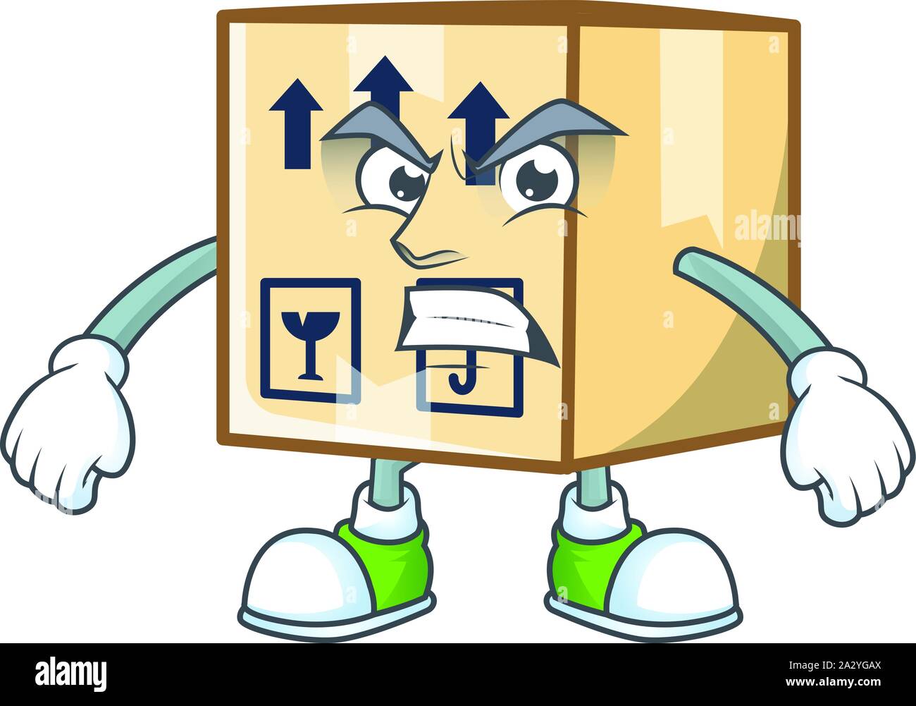 Scream cardboard close cartoon character mascot style Stock Vector ...