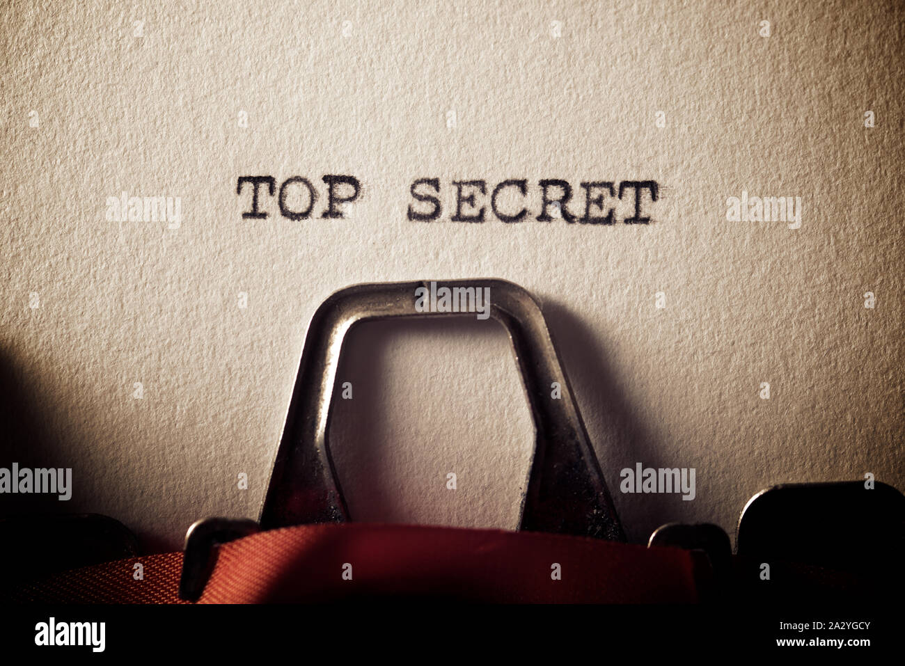 The sentence, Top Secret, written with a typewriter Stock Photo - Alamy