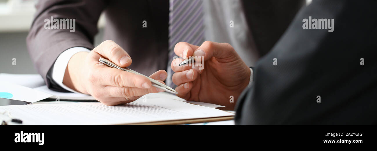 Male arm in suit and tie fill form clipped Stock Photo - Alamy