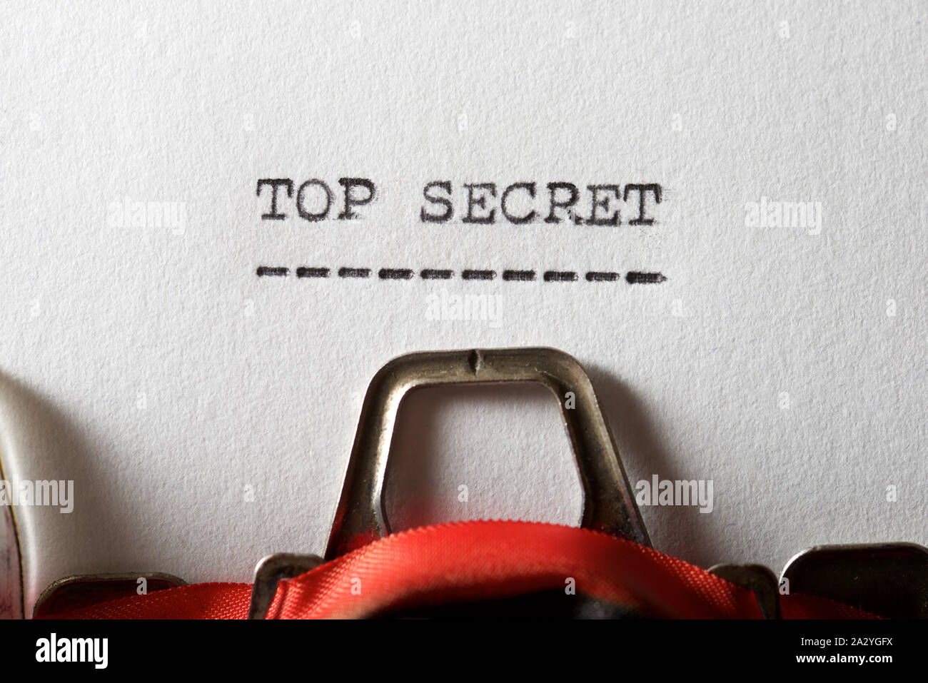 The sentence, Top Secret, written with a typewriter Stock Photo - Alamy