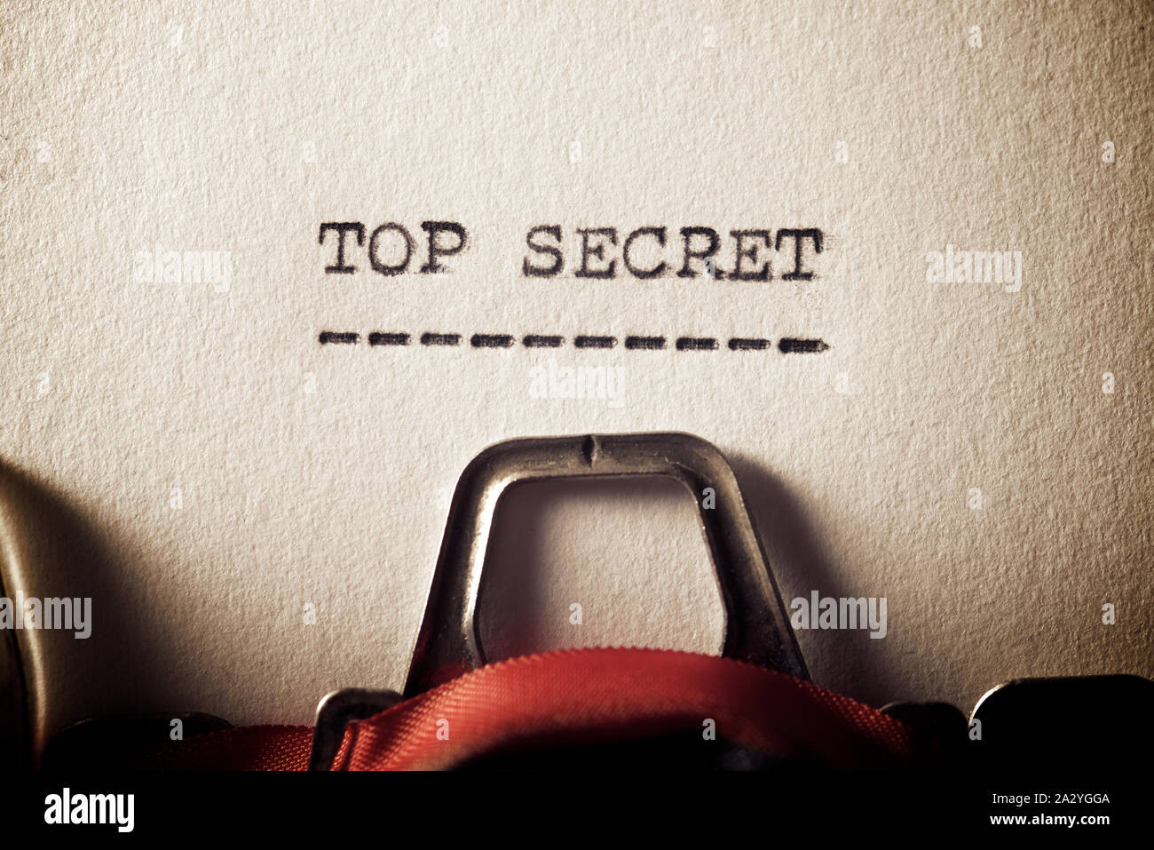 The sentence, Top Secret, written with a typewriter Stock Photo - Alamy