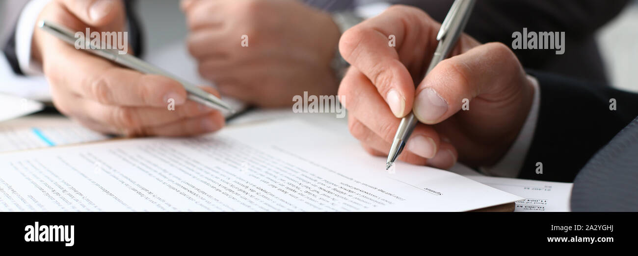Male arm in suit and tie fill form clipped Stock Photo - Alamy