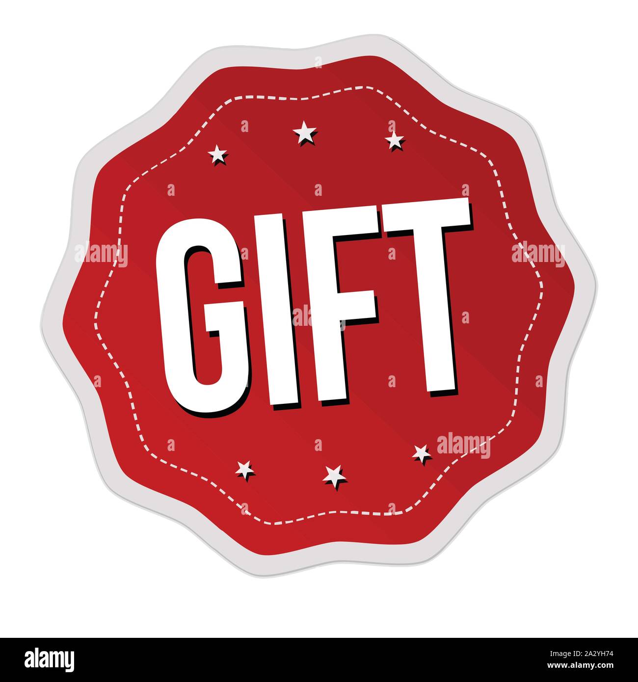 Gift label or sticker on white background, vector illustration Stock ...