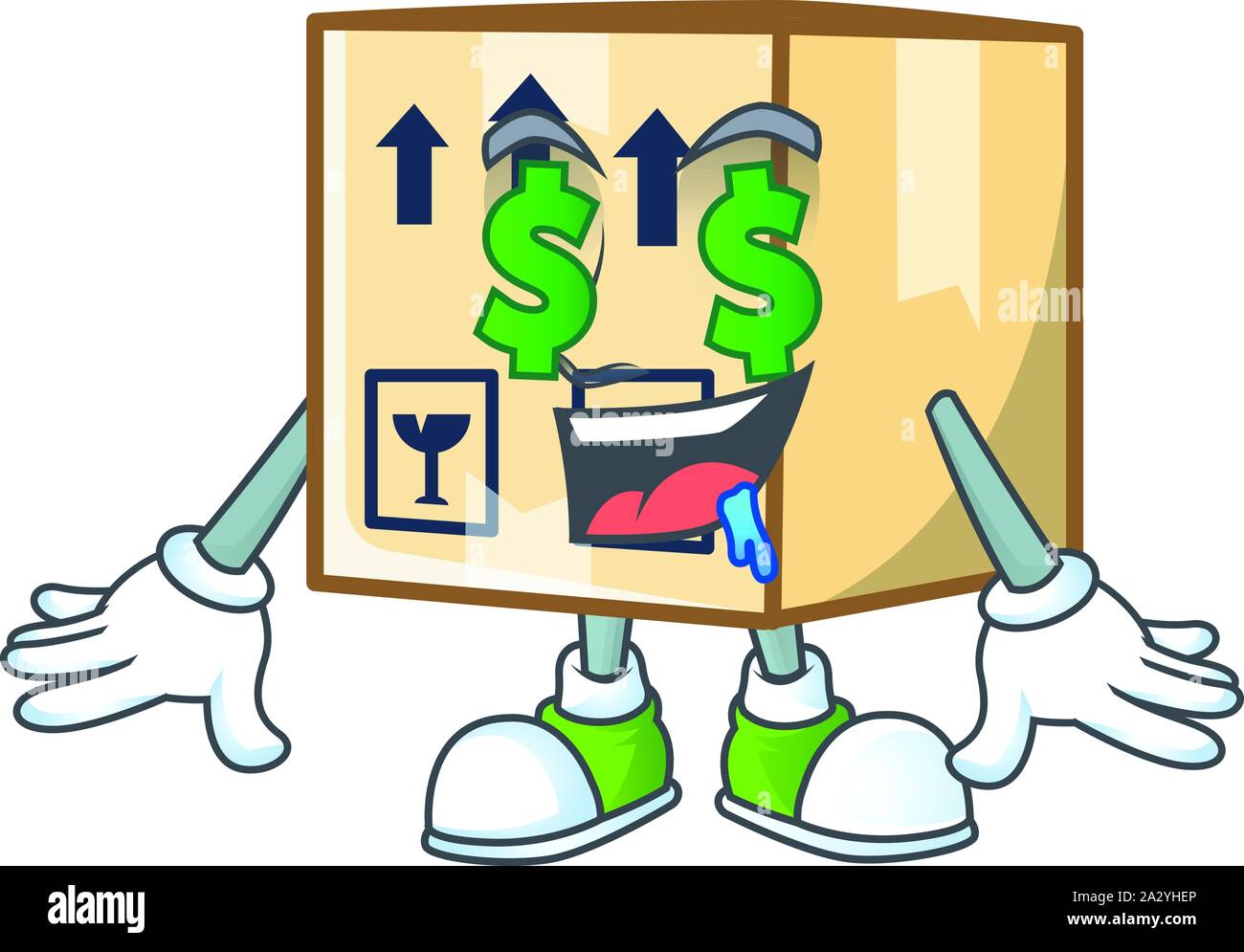 Money eye cardboard close square in character mascot Stock Vector Image ...