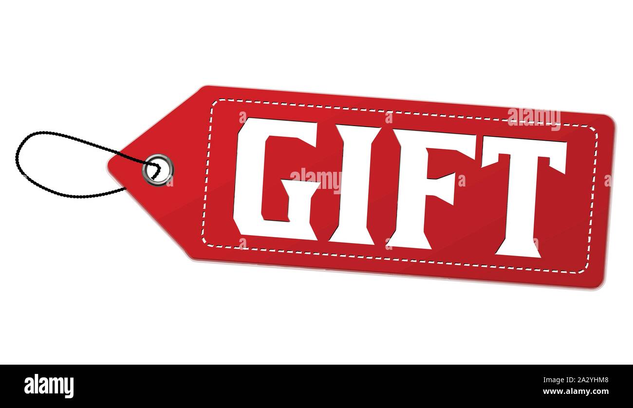 Gift label or price tag on white background, vector illustration Stock ...