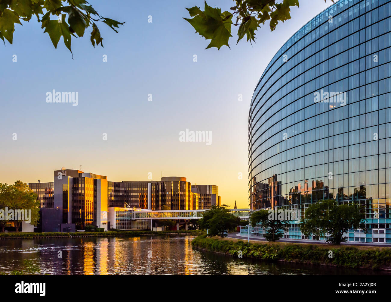 The Louise Weiss building (right), seat of the European Parliament, and ...