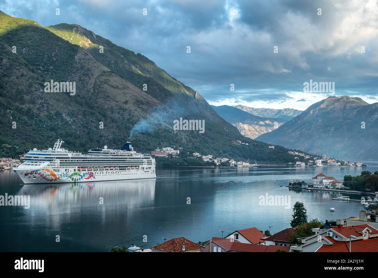 Cruise Ship in Kotor Bay Montenegro Stock Photo - Alamy