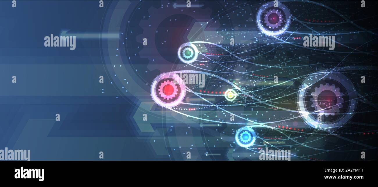 Neural network concept. Connected cells with links. High technology process. Abstract futuristic ...