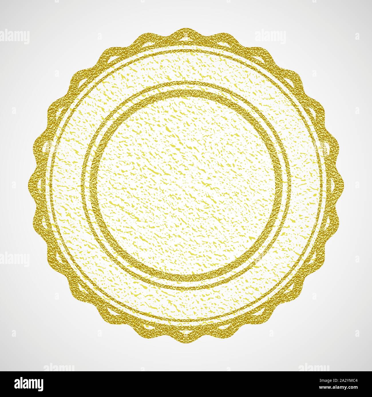 Vector illustration. Gold rubber stamp. Grunge texture. Abstract empty ...