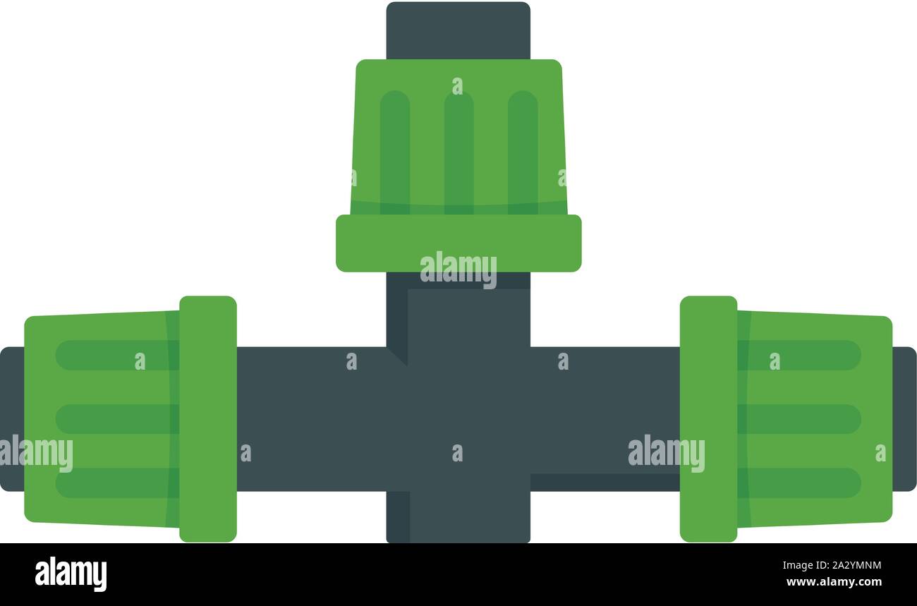 Cross pipe irrigation icon. Flat illustration of cross pipe irrigation ...
