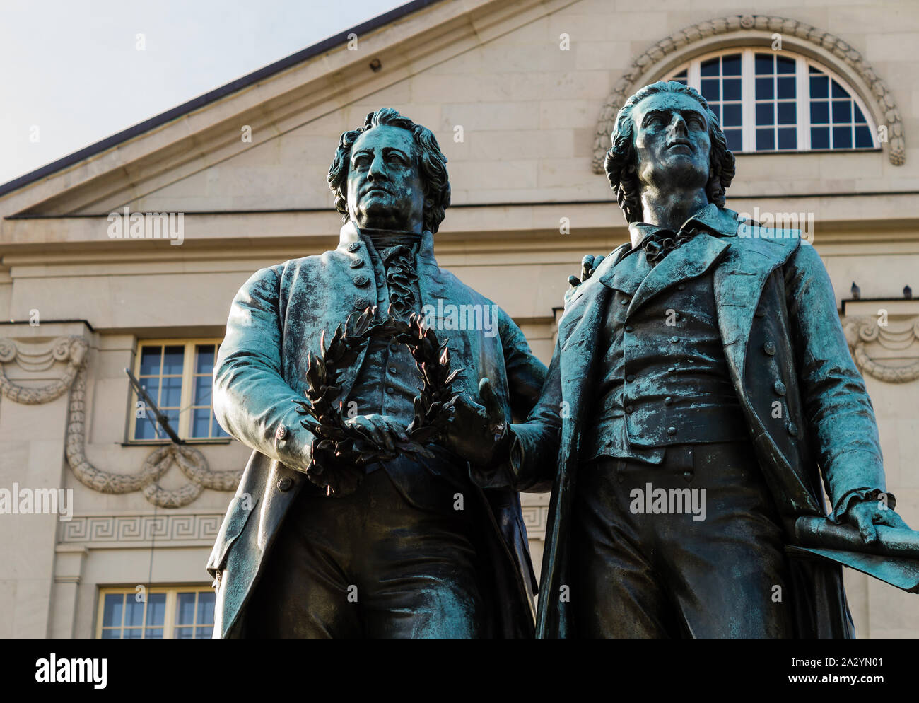 Goethe and Schiller Monument Stock Photo - Alamy