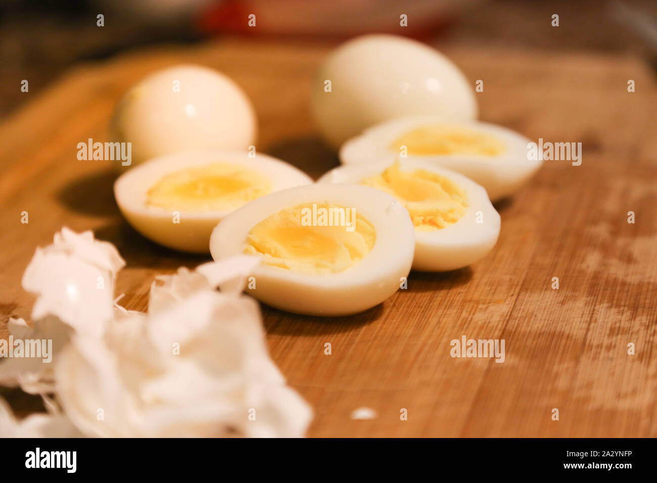 Board hard boiled eggs hi-res stock photography and images - Alamy