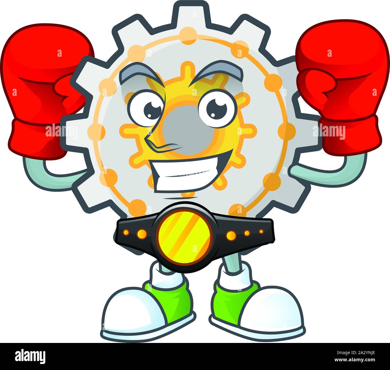Boxing gear machine cartoon character mascot style Stock Vector Image ...