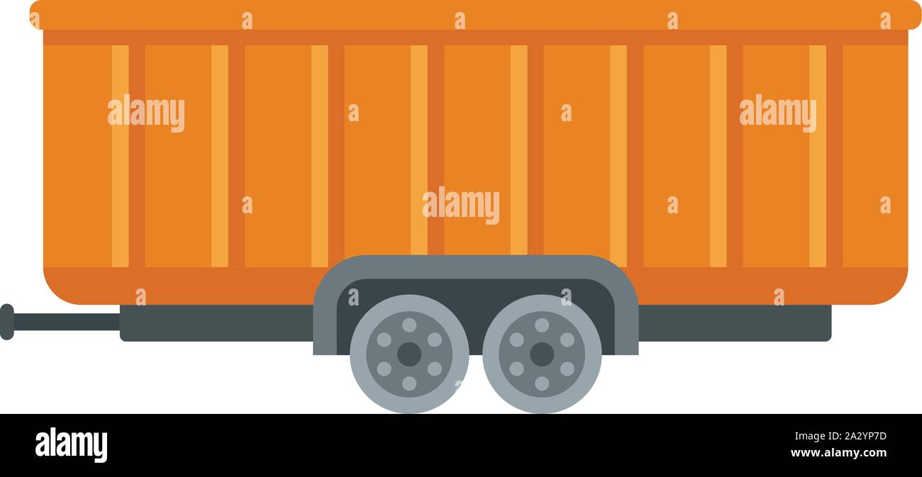Farm wheat trailer icon. Flat illustration of farm wheat trailer vector ...