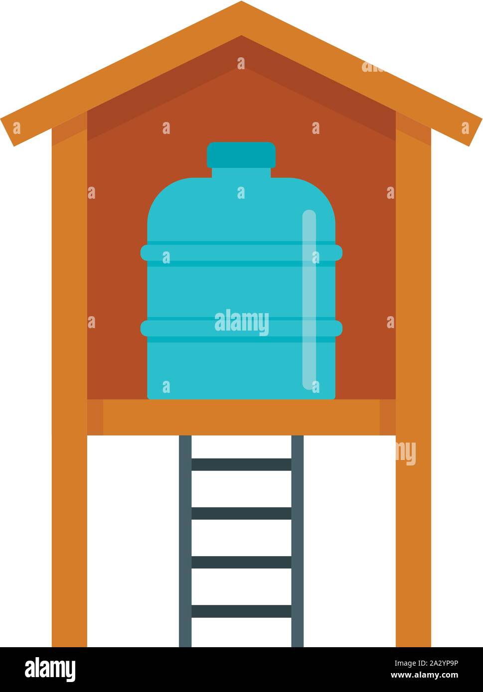 Water reserve barrel icon. Flat illustration of water reserve barrel ...