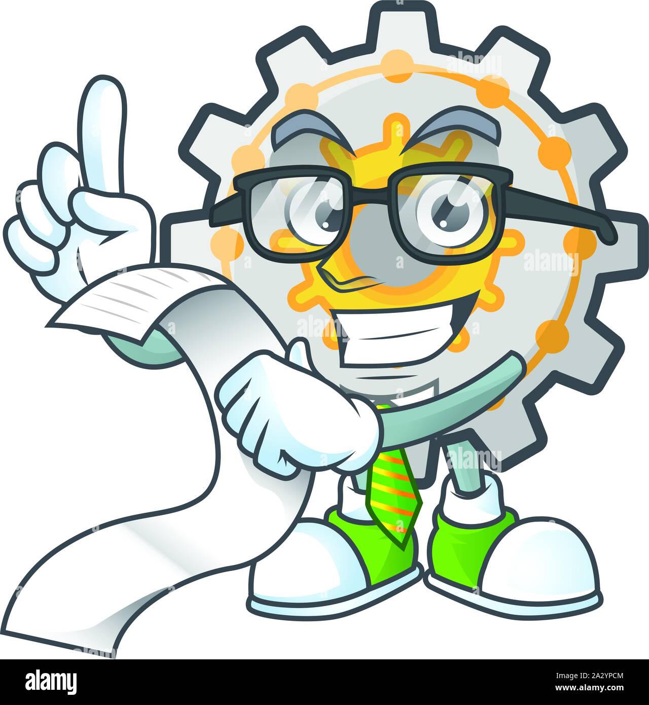 With menu gear shape circle with cartoon character Stock Vector Image ...