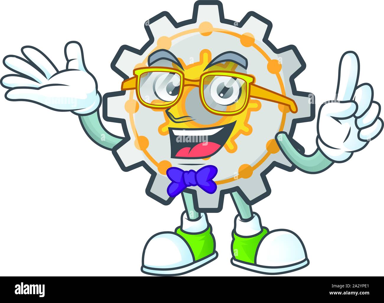Geek gear machine cartoon character with mascot Stock Vector Image ...