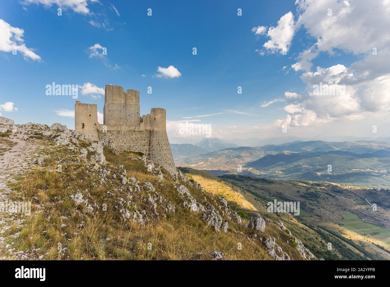 Rocca Calascio, old medieval castle on the Apennine mountains in the ...