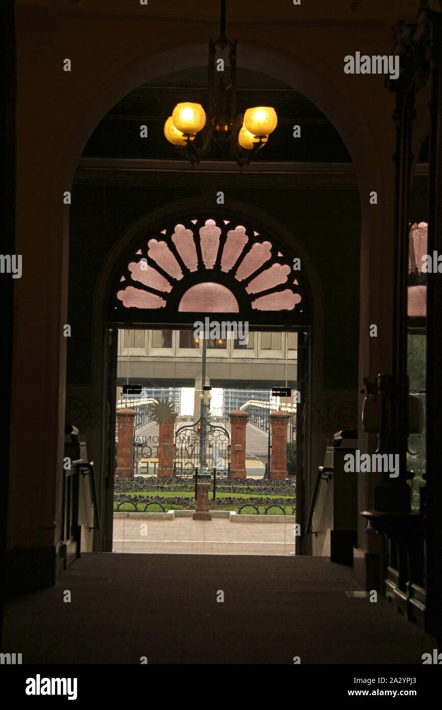 The entrance to the Smithsonian Institution Building in Washington DC ...