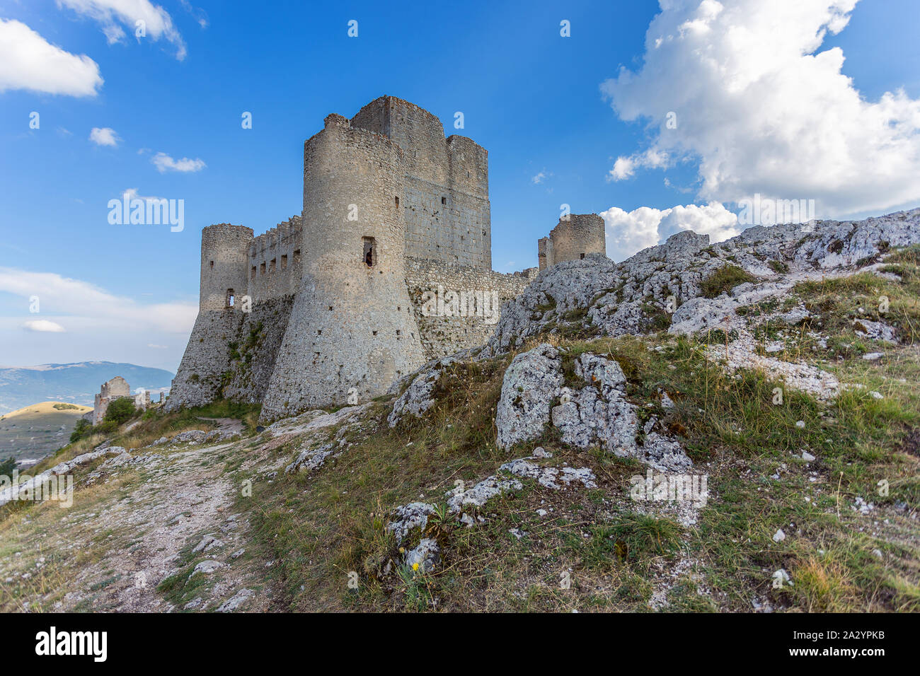 Rocca Calascio, old medieval castle on the Apennine mountains in the ...