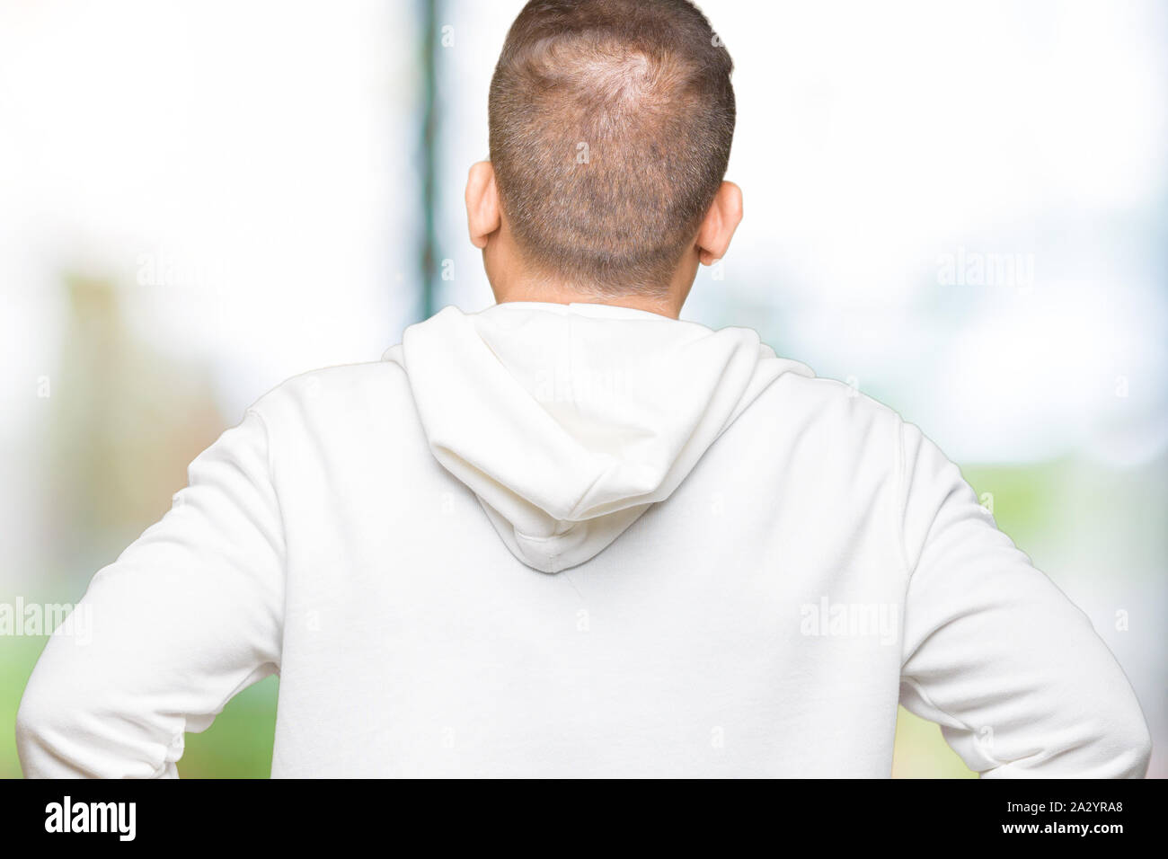 Middle age arab man wearing sweatshirt over isolated background ...