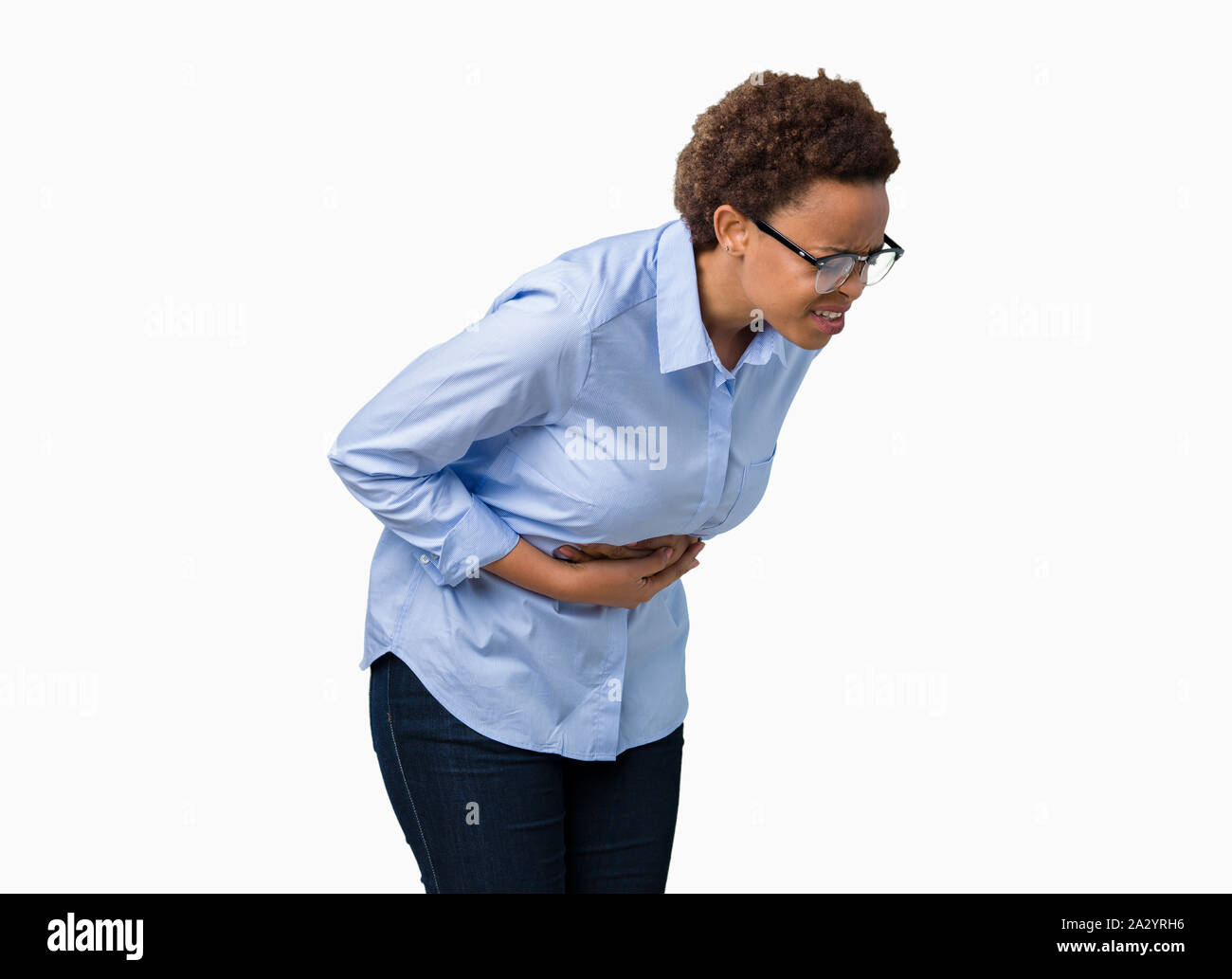 Young beautiful african american business woman over isolated ...