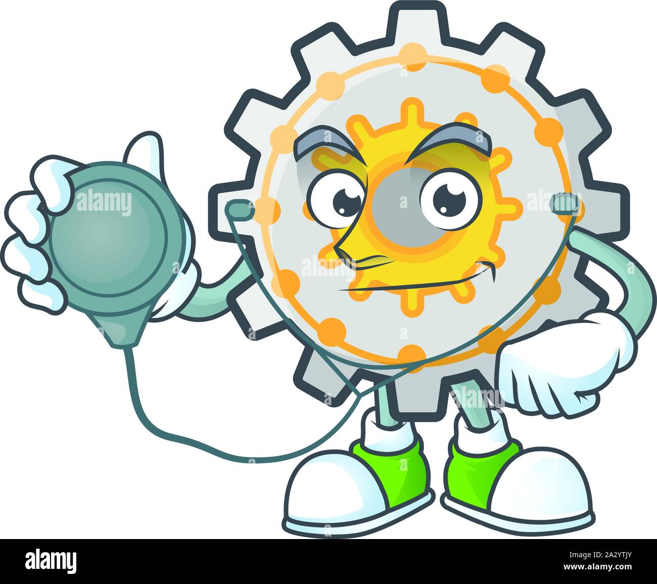 Doctor gear machine cartoon character mascot style Stock Vector Image ...