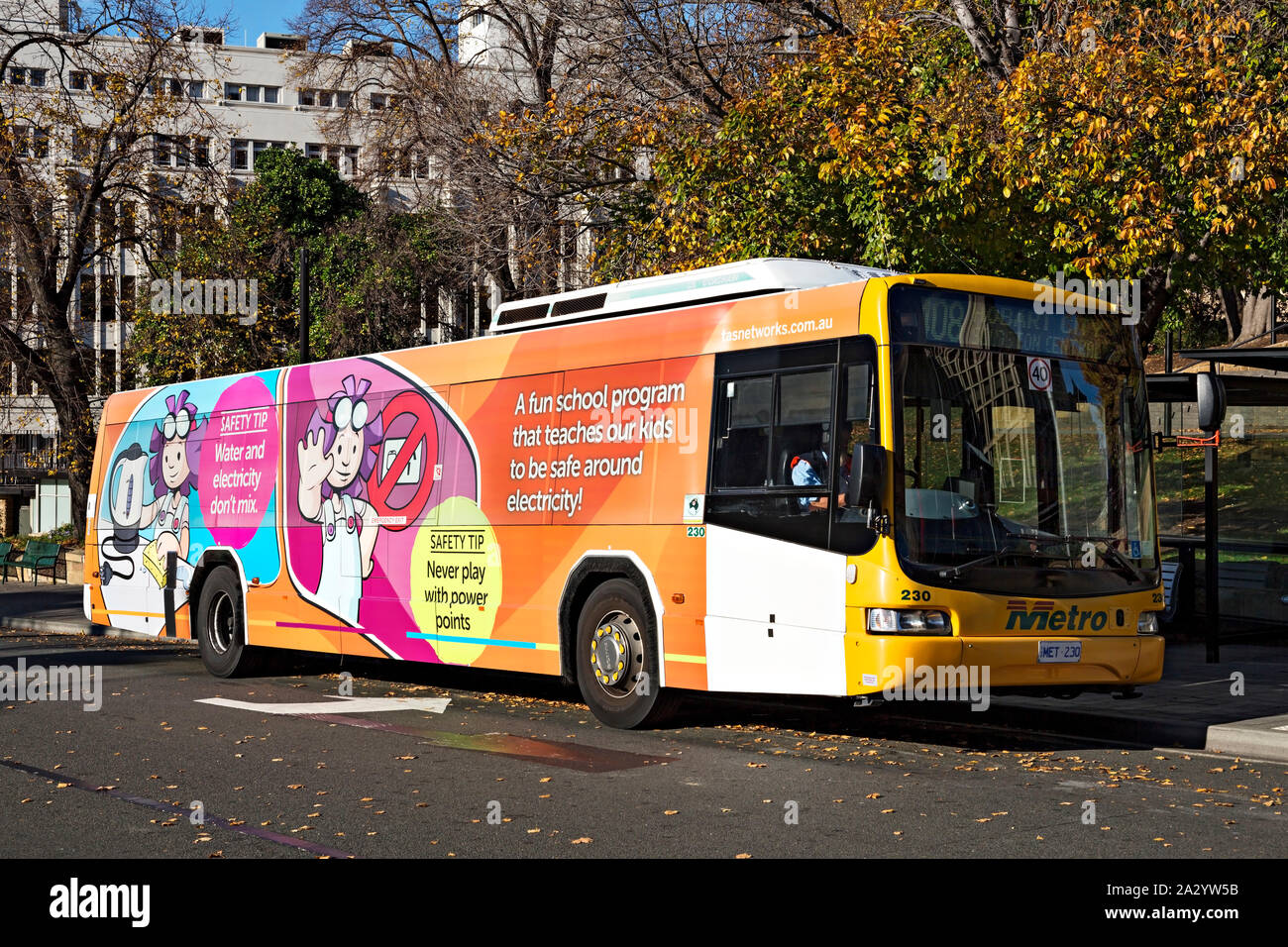 Hobart Australia / A Metro Bus parked at the Franklin Square bus stop ...