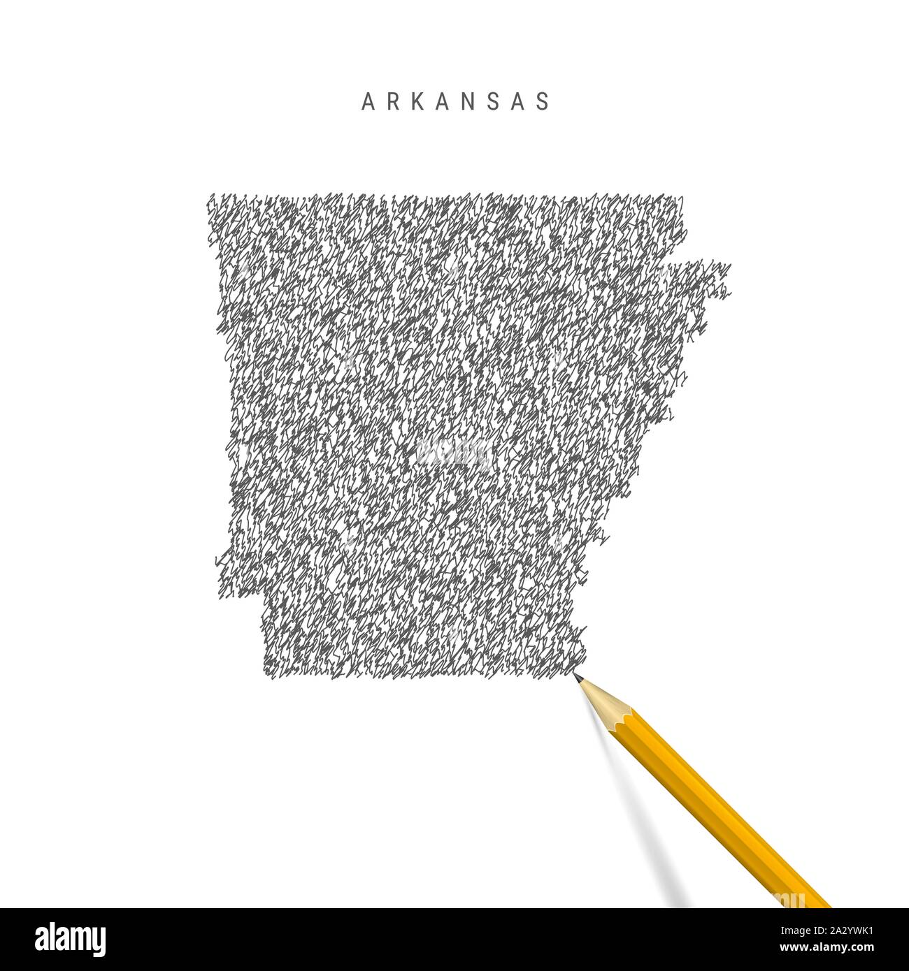 Arkansas sketch scribble map isolated on white background. Hand drawn ...
