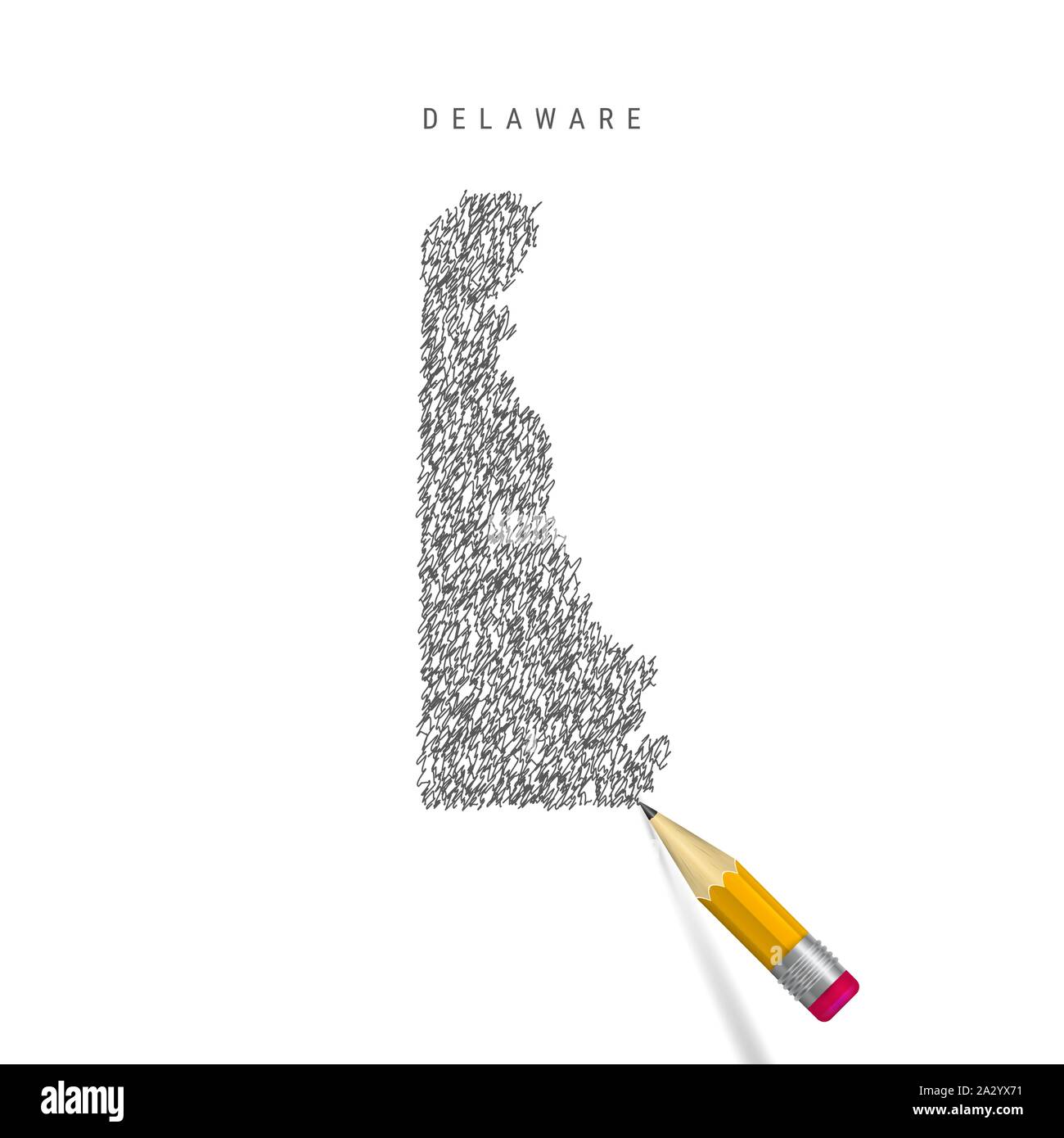 Delaware sketch scribble map isolated on white background. Hand drawn ...