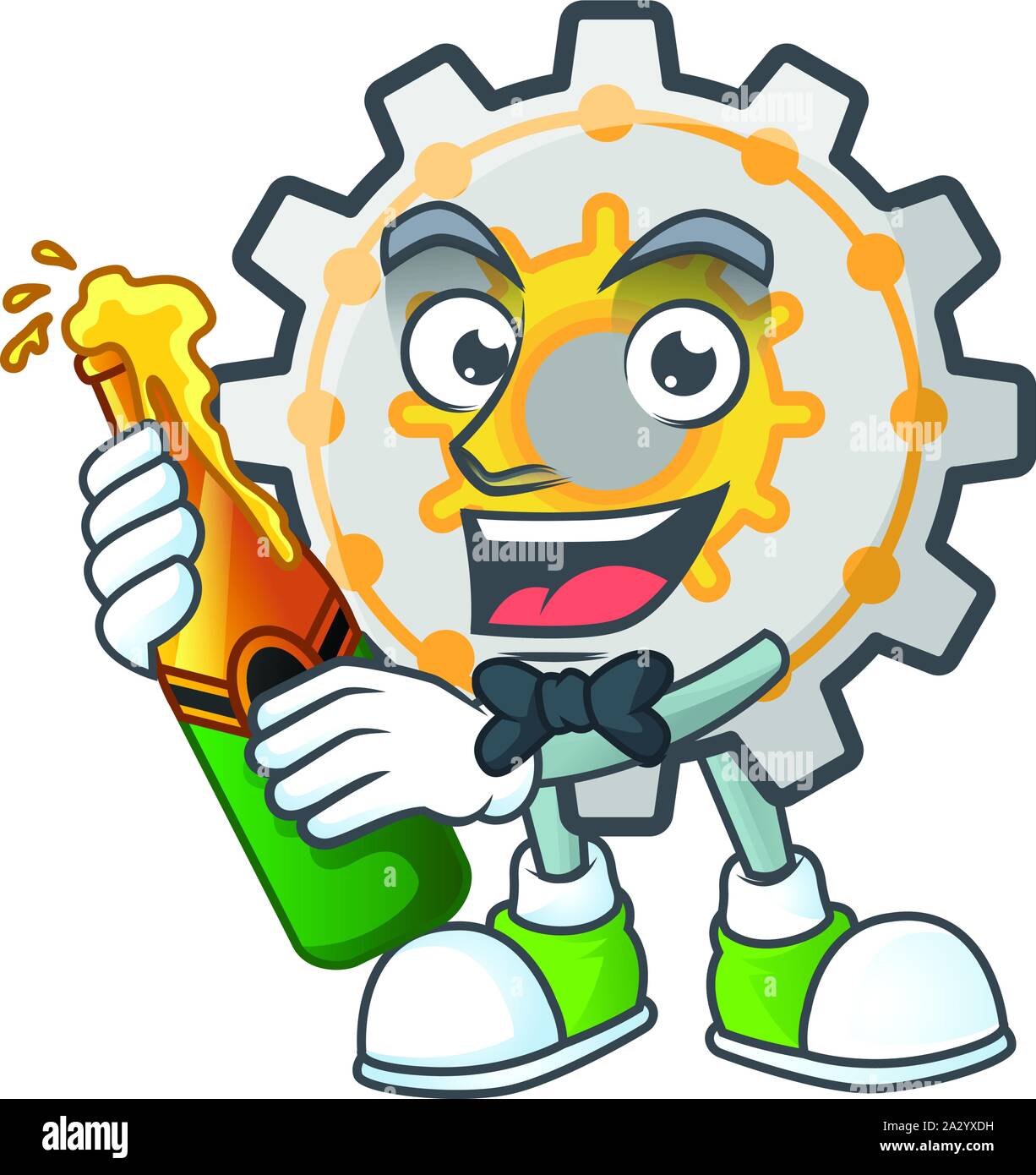 With beer cute gear cog in character mascot Stock Vector Image & Art ...