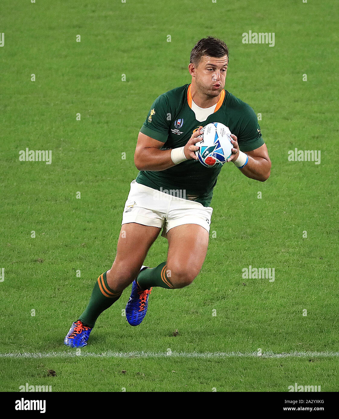 South Africa's Handre Pollard in action during the 2019 Rugby World Cup ...