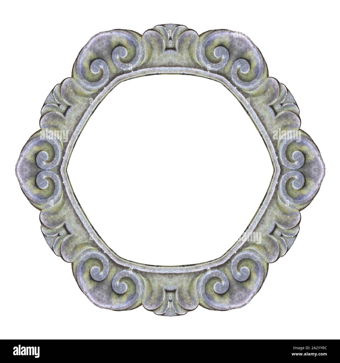 Old carved stone frame on white background for easy selection Stock ...