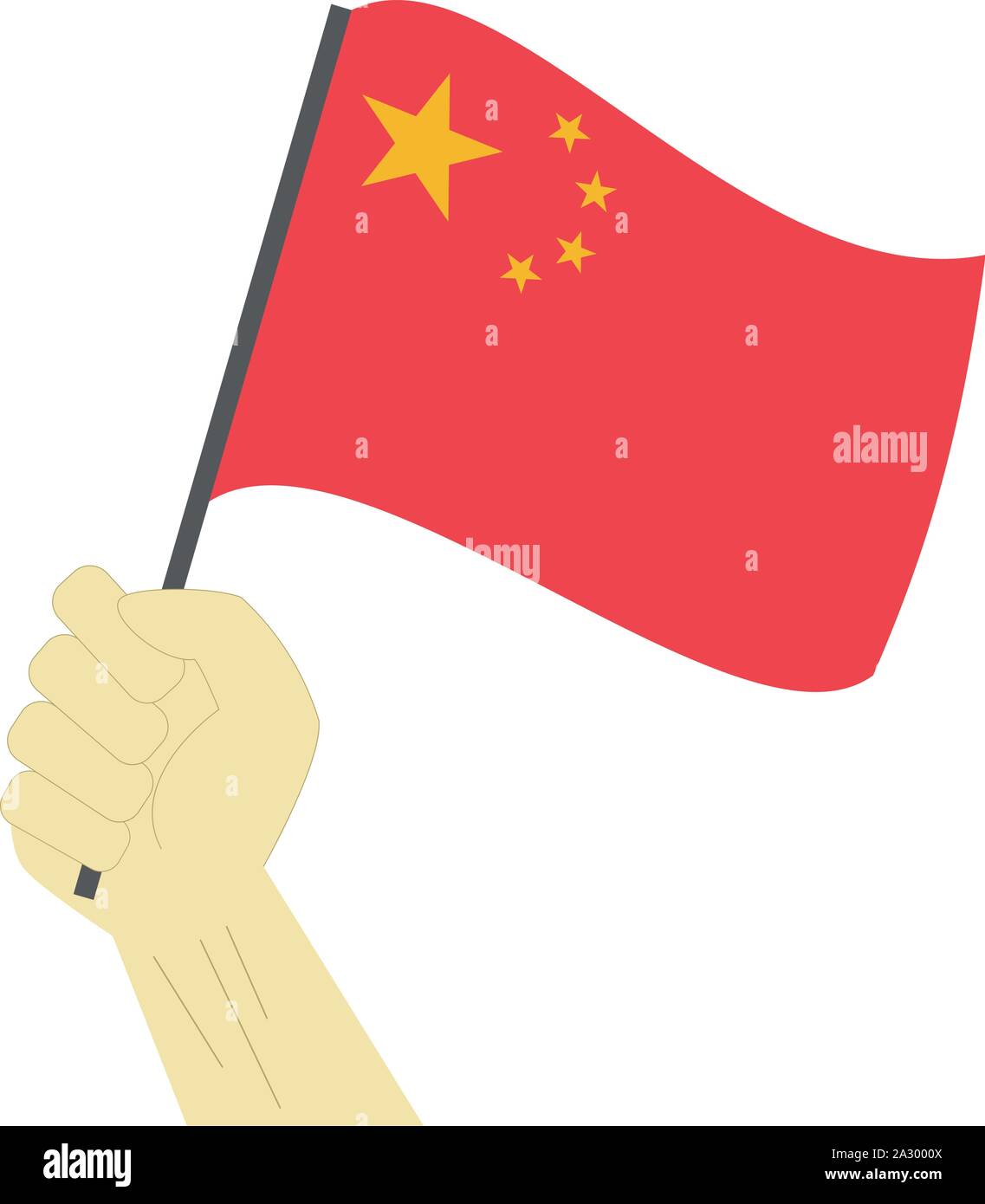 Hand holding chinese flag Stock Vector Images - Alamy