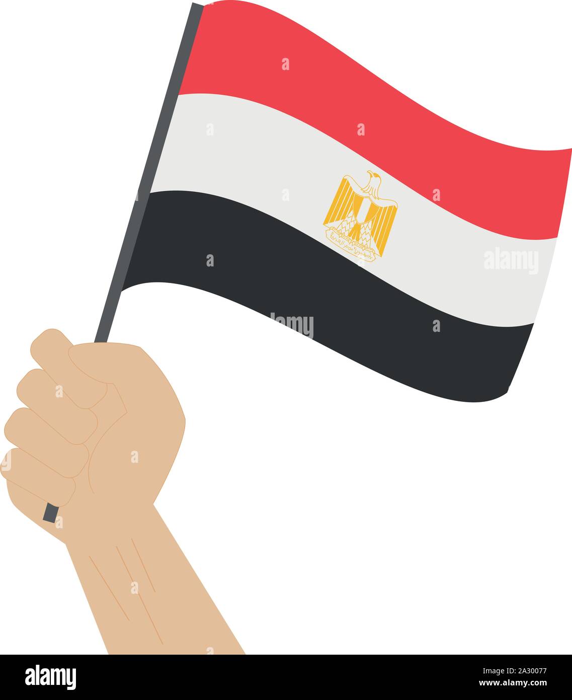 Hand holding and raising the national flag of Egypt Stock Vector Image & Art - Alamy