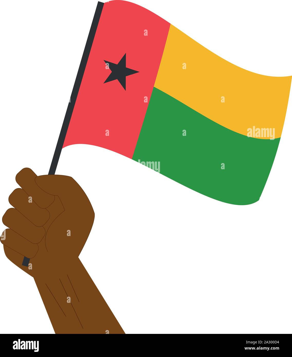 Hand holding and raising the national flag of Guinea Bissau Stock ...