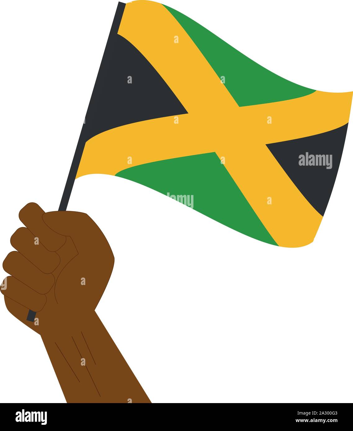 Hand holding and raising the national flag of Jamaica Stock Vector ...