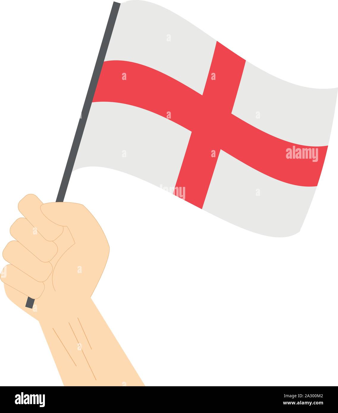 Hand holding and raising the national flag of England Stock Vector ...