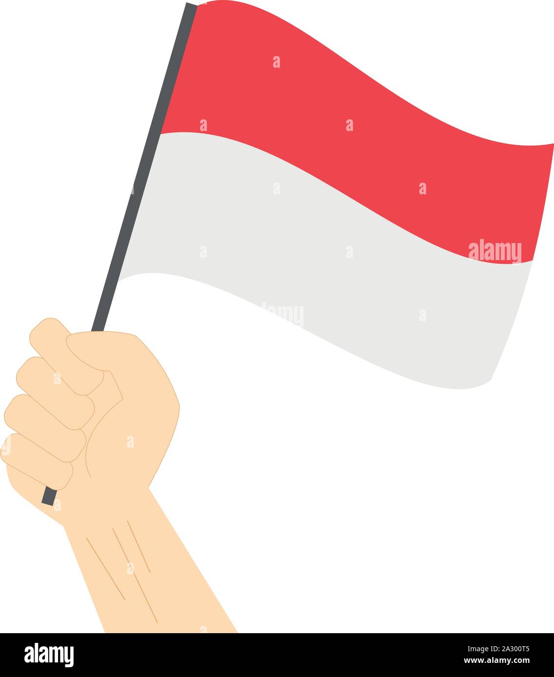 Hand holding and raising the national flag of Monaco Stock Vector Image ...
