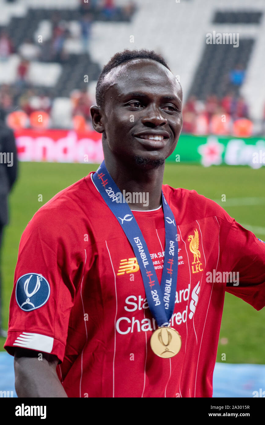 Istanbul, Turkey - August 14, 2019:: Joy, smiles, cheer of Sadio Mane ...