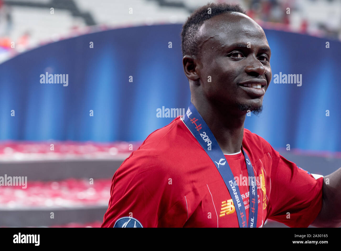 Istanbul, Turkey - August 14, 2019:: Joy, smiles, cheer of Sadio Mane ...