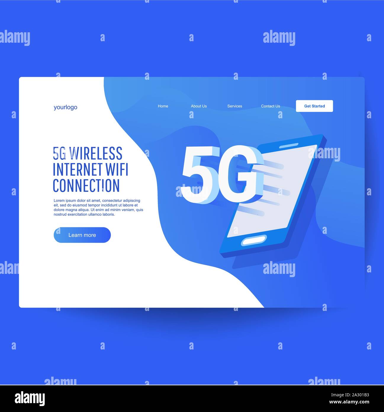 Creative 5G network wireless technology vector concept isometric ...