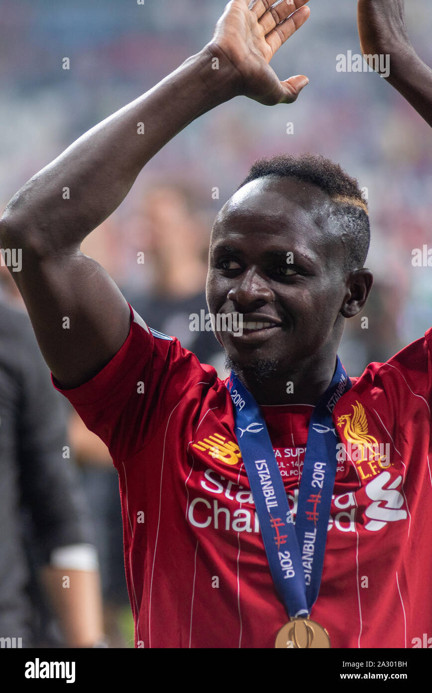 Istanbul, Turkey - August 14, 2019:: Joy, smiles, cheer of Sadio Mane ...