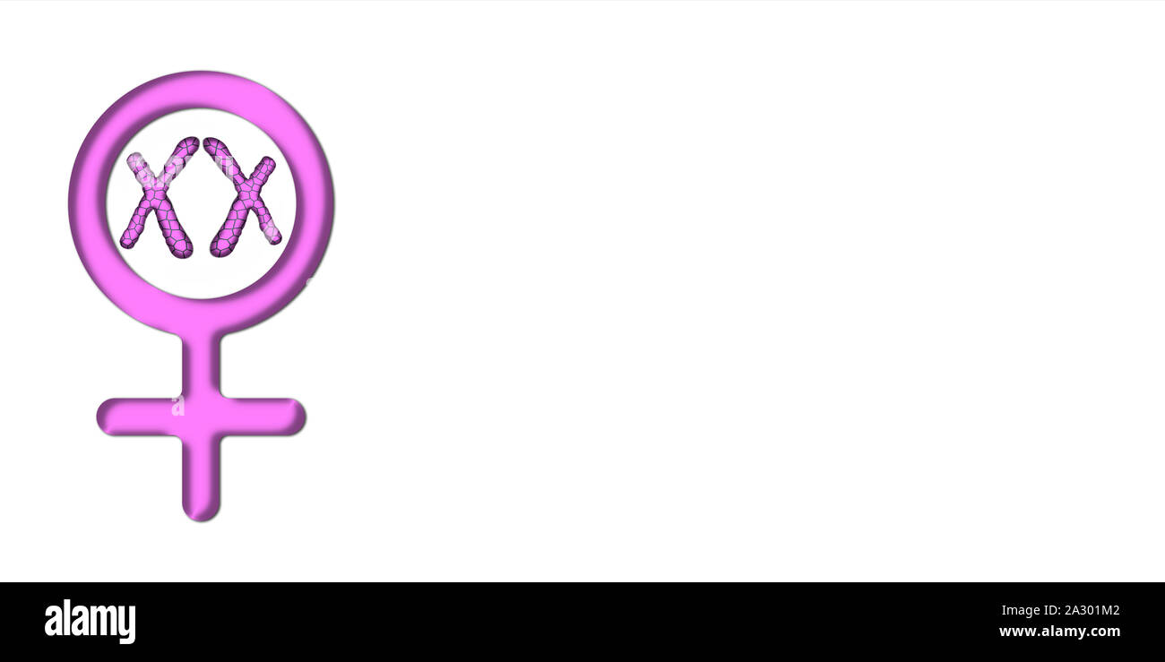 Color graphics symbolizing pink woman with X chromosomes Stock Photo ...