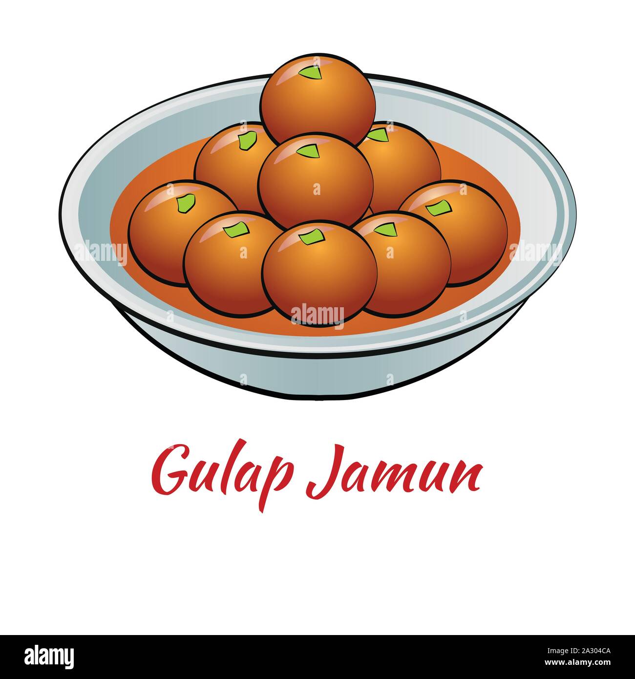 Set of delicious and famous food of Indian in colorful gradient design ...