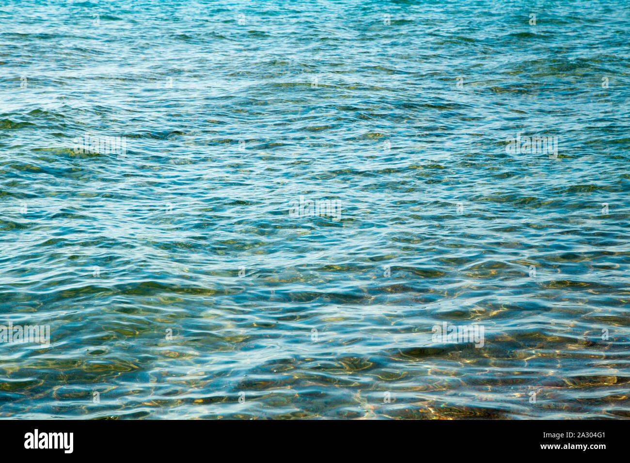 Clear water texture in blue and orange. Background of the ocean and the ...