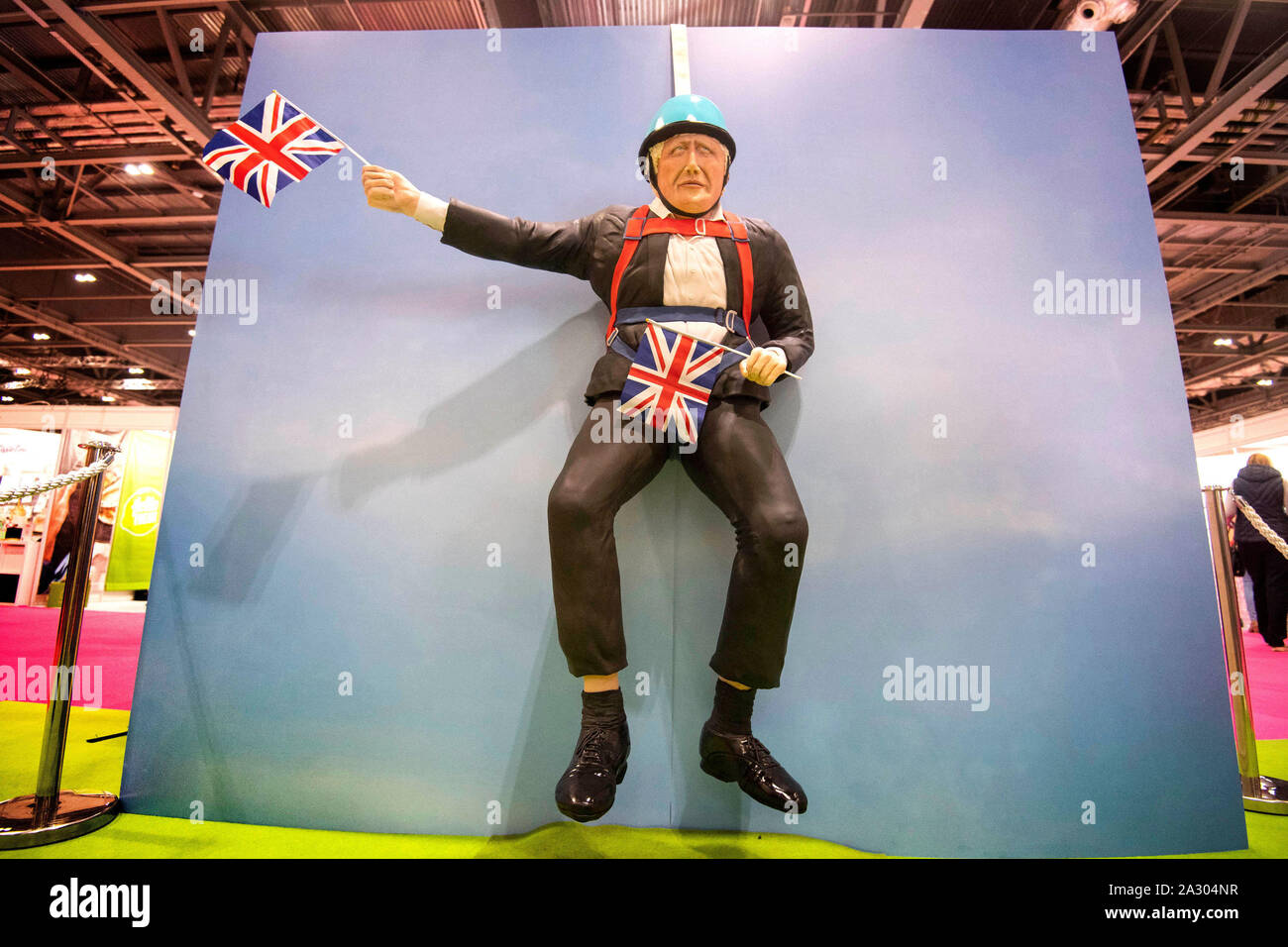 A life-sized Boris Johnson cake at the Cake and Bake Show at ExCeL in ...