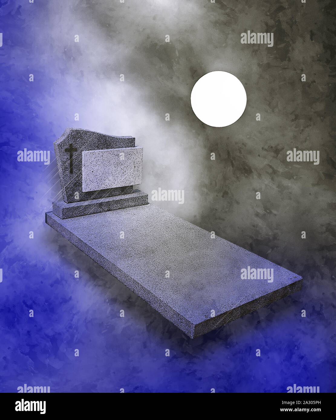 Illustration sketch of a single grave stone Stock Photo - Alamy