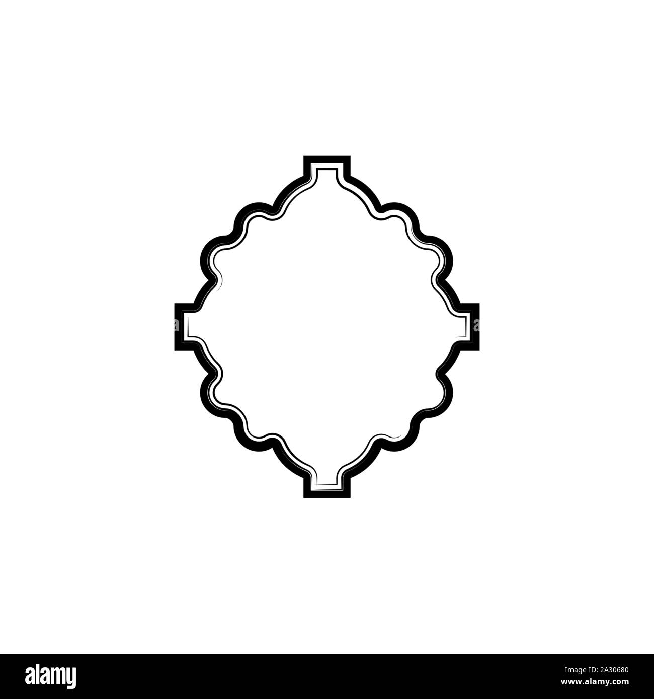 Vintage vector frame isolated element. Handdrawn inky style and ...