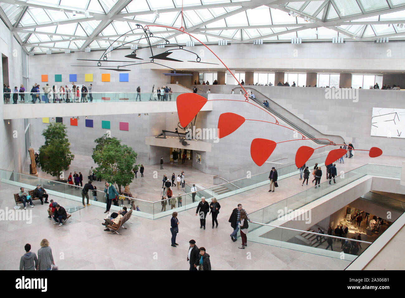 The sky-lit atrium in the center of the East Wing building of the National Gallery of Art in ...